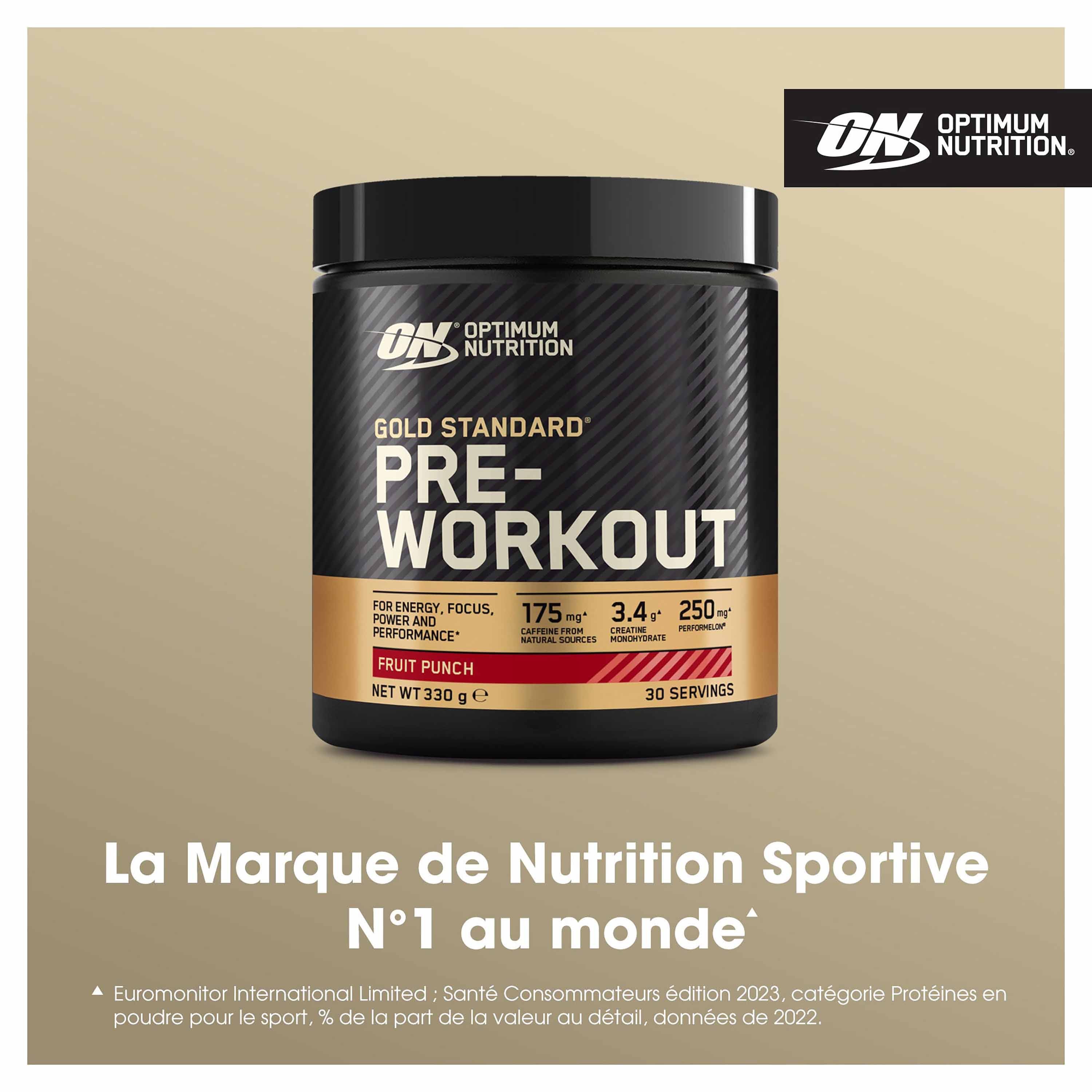 Optimum nutrition Gold standard pre-workout cocktail de fruits 330g ...